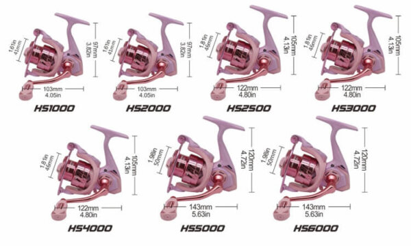 Pink Spinning Fishing Reels